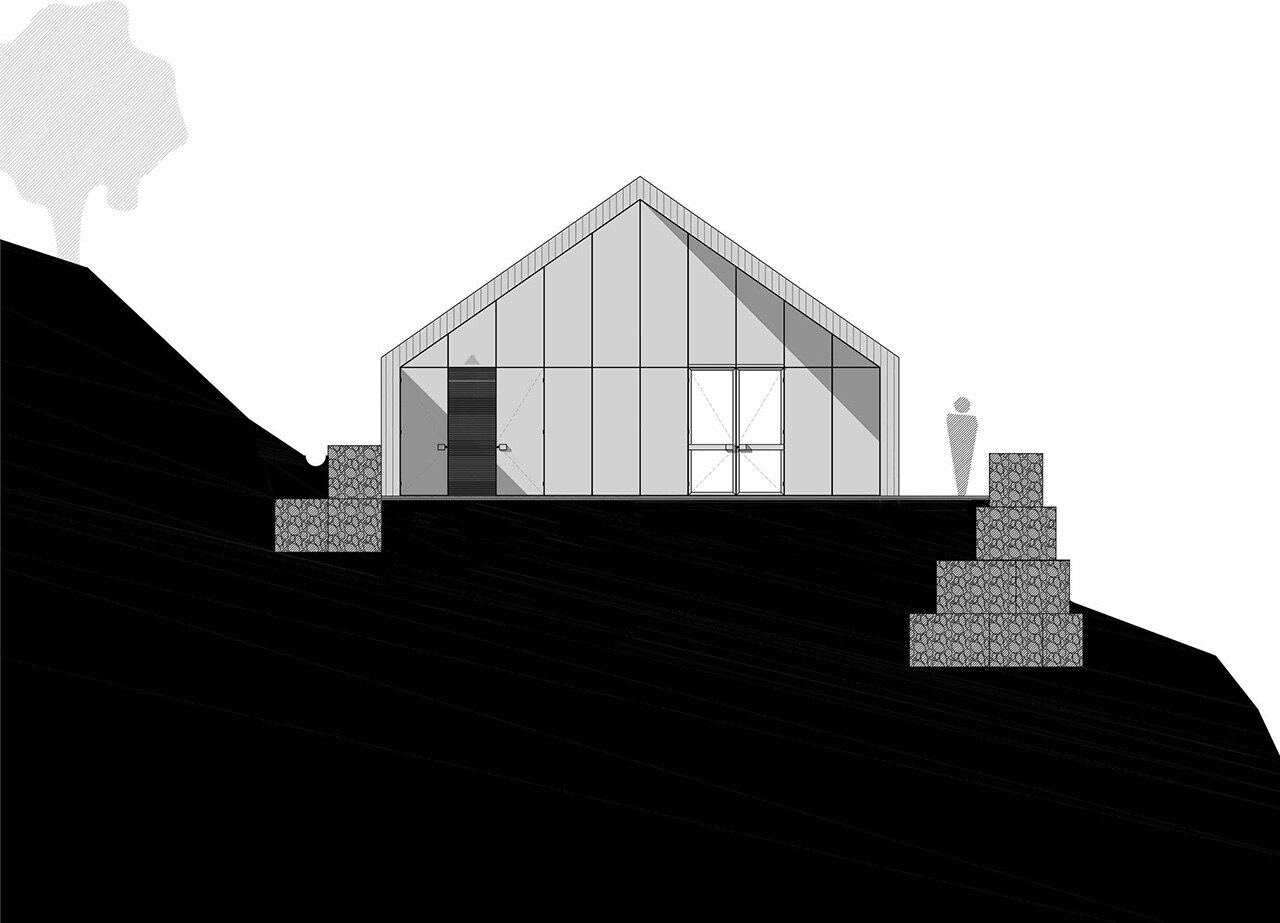 Portugal. An industrial facility by Pedro Geraldes overlooking a dam