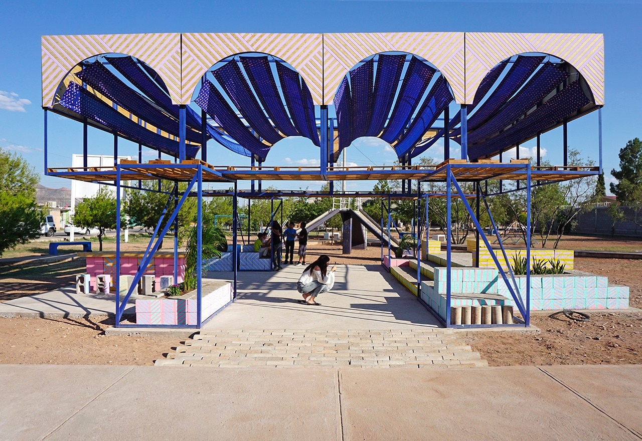 Enorme Studio. A colorful canopy inspired by Mexican popular culture ...