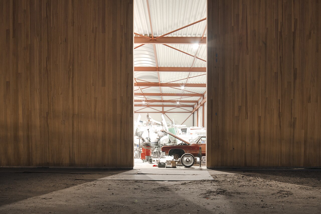Amsterdam. A boat hangar interacting with the new life of a shipyard ...