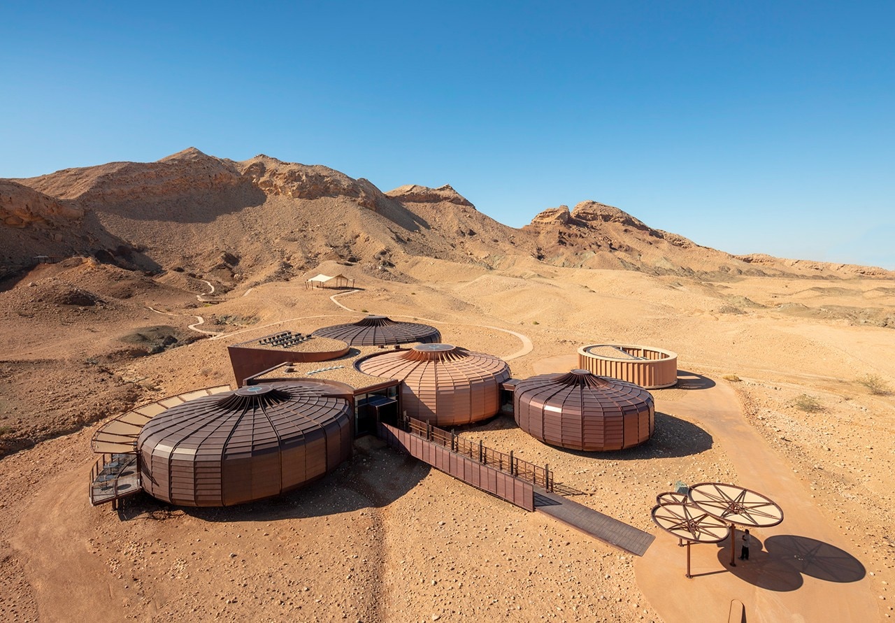 Buhais Geology Park by Hopkins Architects on the desert of the UAE