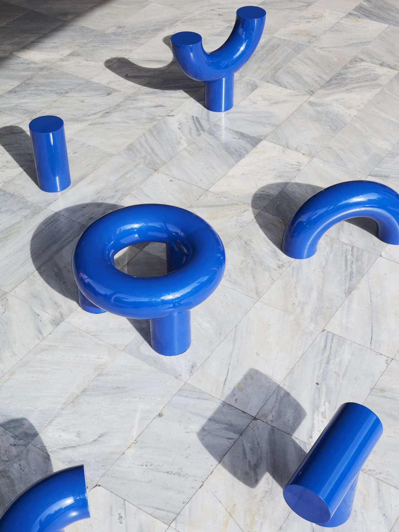 Objects of common interest creates a landscape of blue shapes - Domus