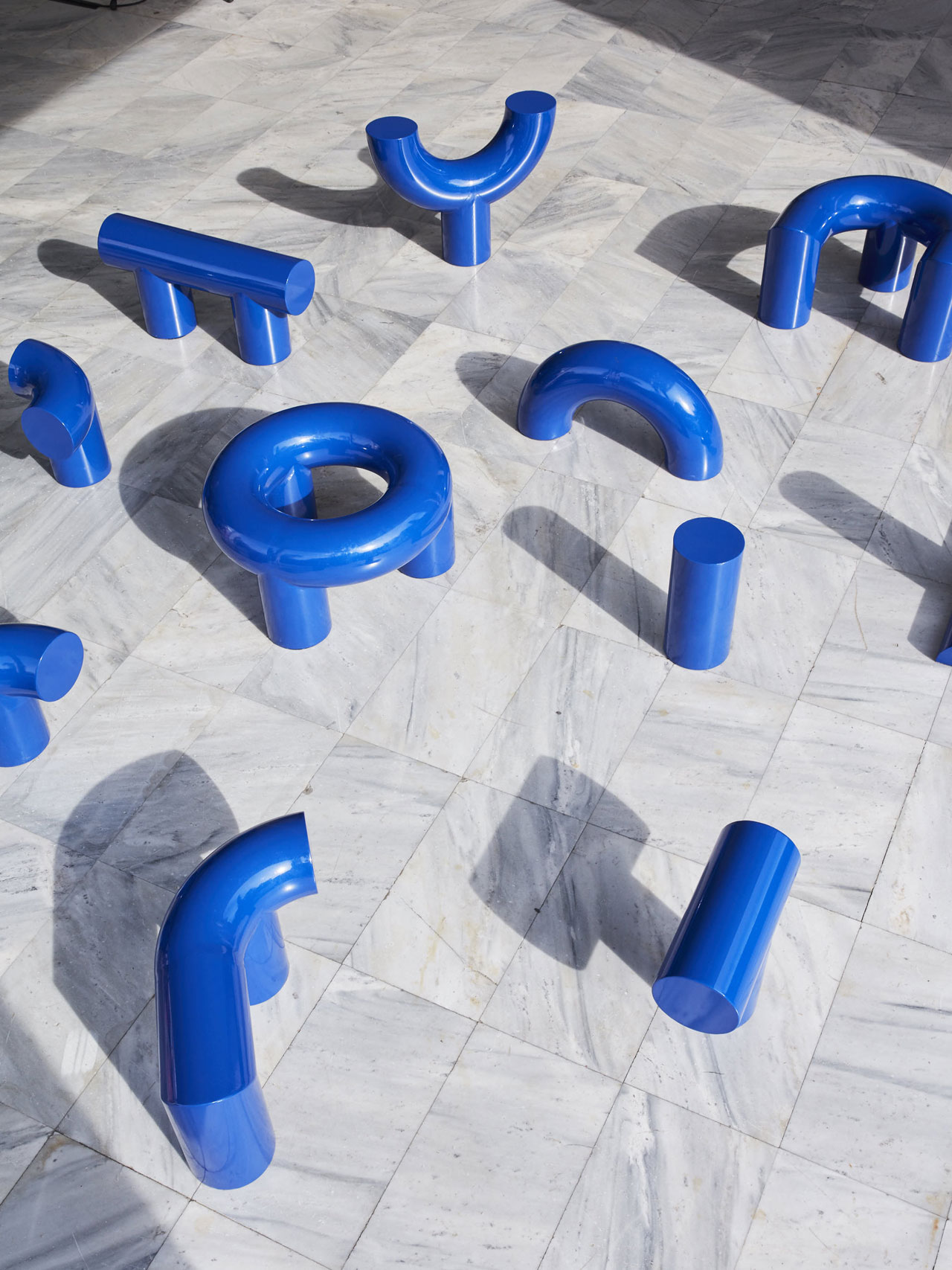 Objects of common interest creates a landscape of blue shapes - Domus