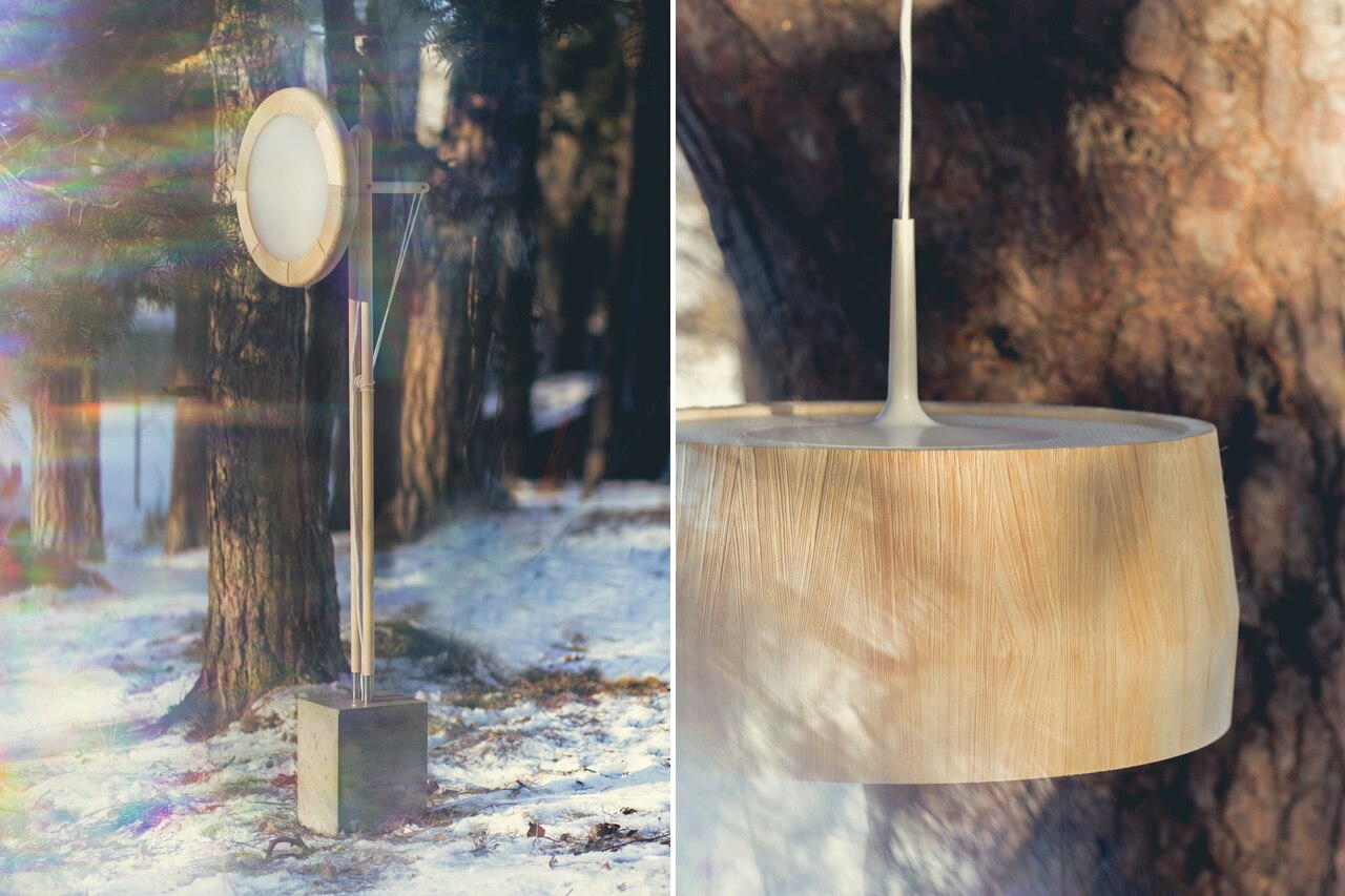 The pine and LED lamp - Domus