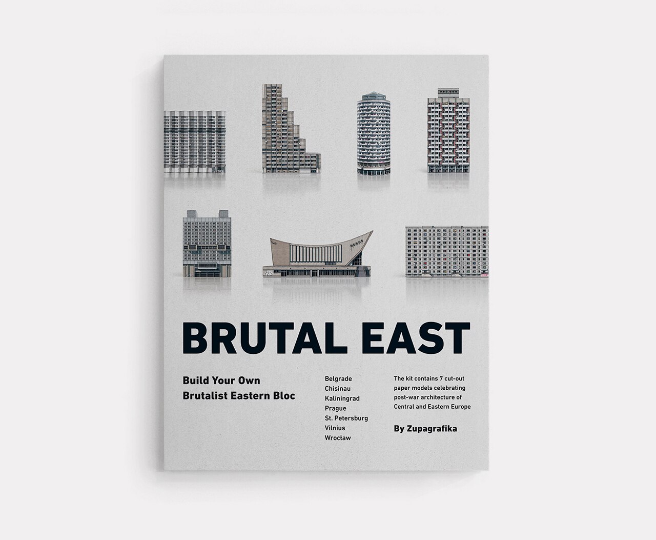 Paper-folding Brutalist architecture. A book by Zupagrafika