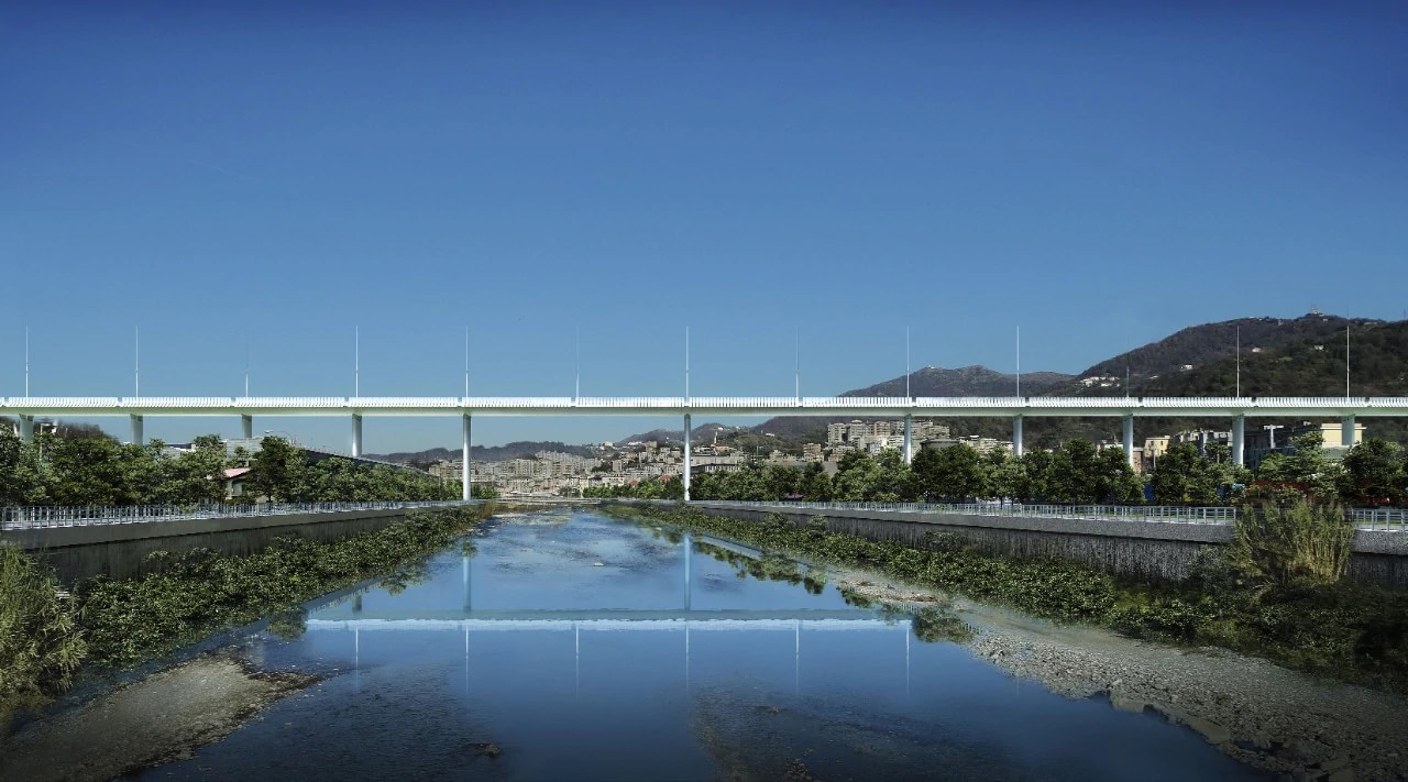 Genova, the new Morandi Bridge by Renzo Piano on Polcevera has been ...