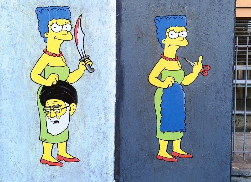 Marge Simpson’s mural in support of Iran protests cancelled in Milan ...