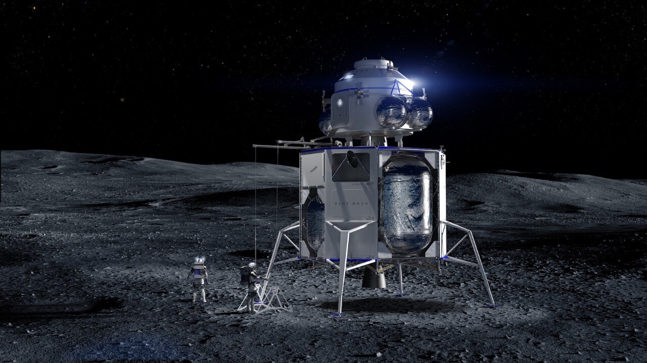 Blue Moon, the lunar lander of Blue Origin (Jeff Bezos' space program ...