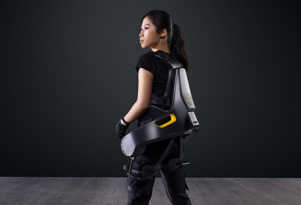 The Apogee is a lightweight exoskeleton for heavy workers, also ...