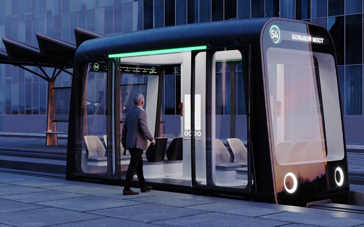 The futuristic monorail shuttle by Working People would be cheap to install