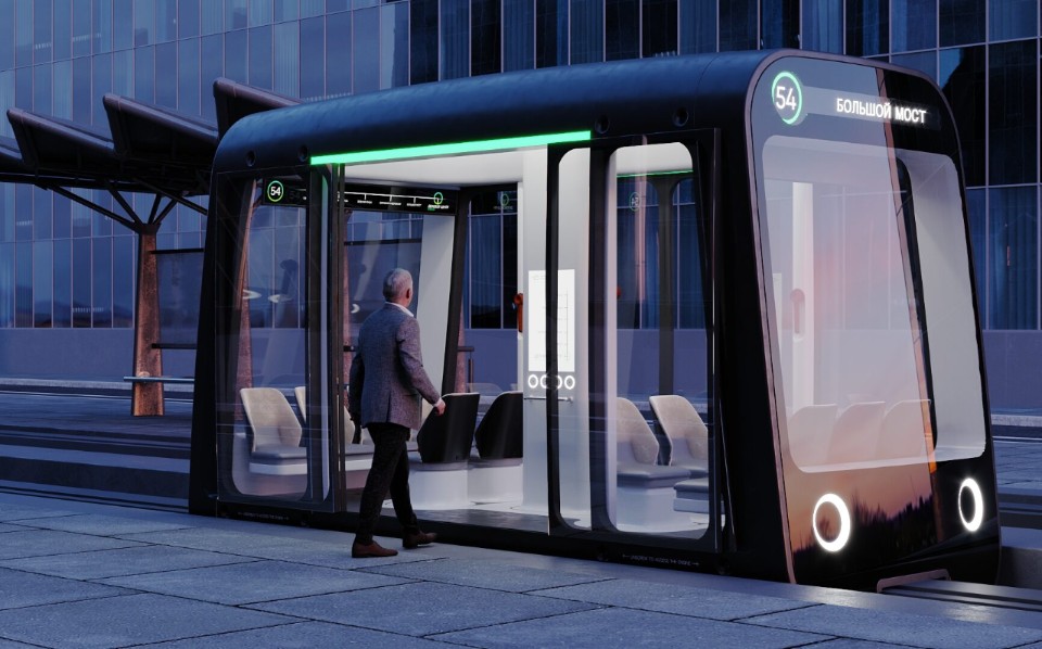 The futuristic monorail shuttle by Working People would be cheap to install