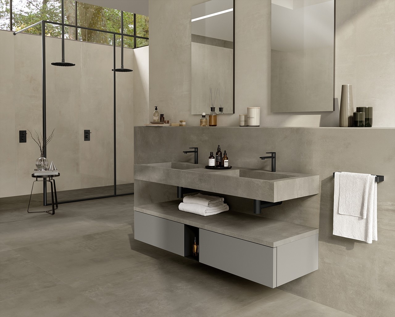 Material dialogues in the bathroom - Domus