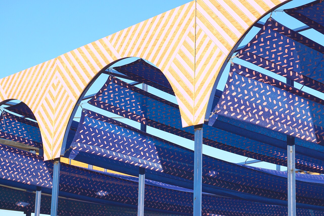 Enorme Studio. A colorful canopy inspired by Mexican popular culture ...