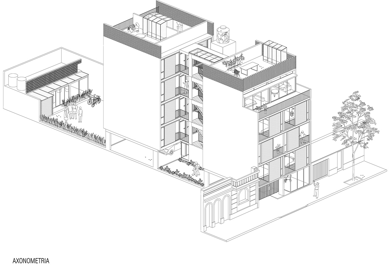 Prefabricated modules form brick facade of Buenos Aires apartment block ...