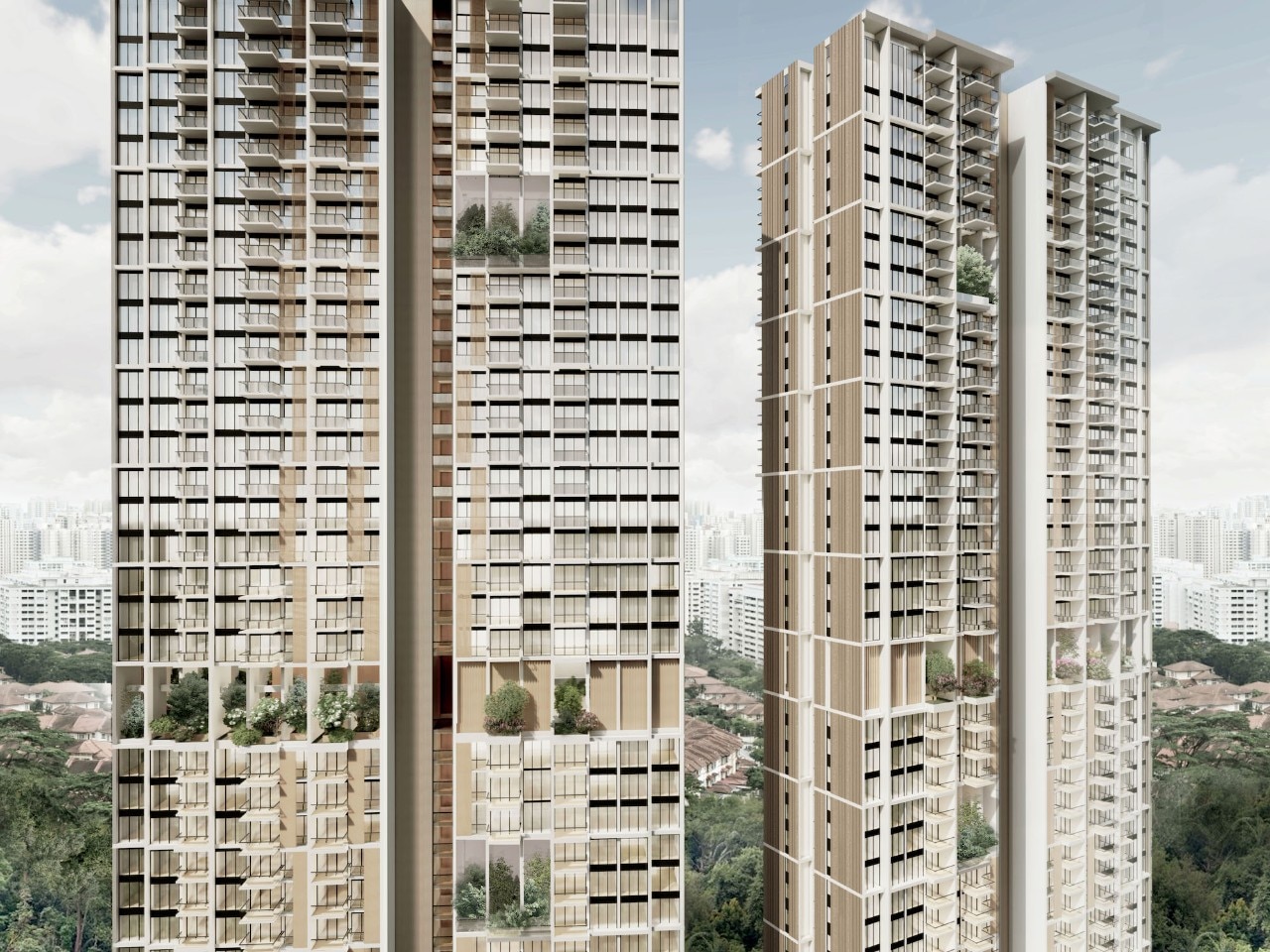 The two new fully prefabricated towers under construction in Singapore ...