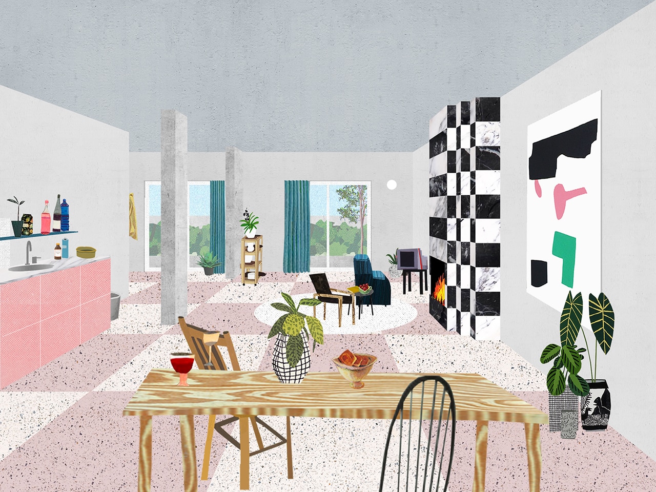 Fala Atelier completes three adjacent houses with garden in Portugal