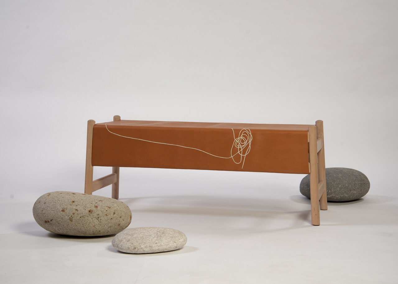 Arts and crafts of Mexico in two leather and maguey stools by Peca - Domus