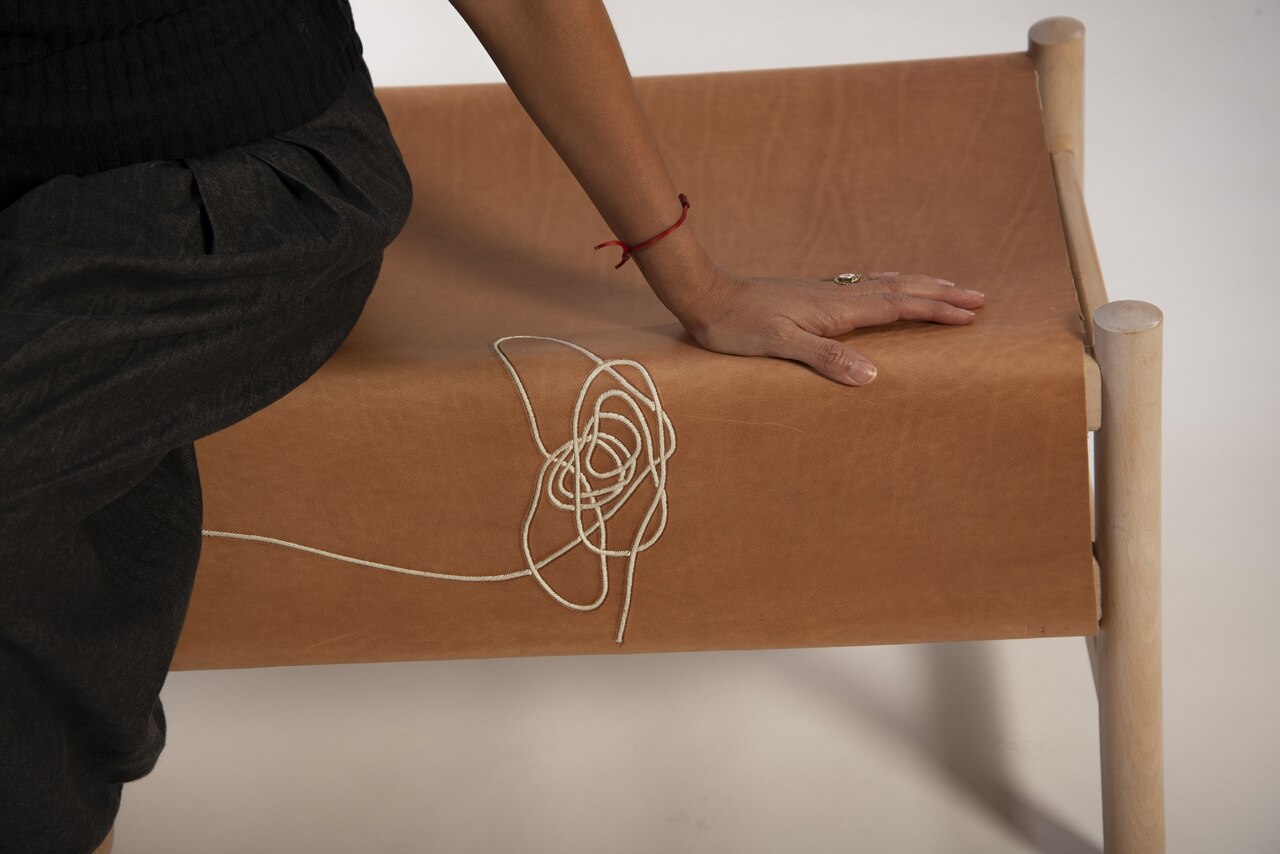 Arts and crafts of Mexico in two leather and maguey stools by Peca - Domus
