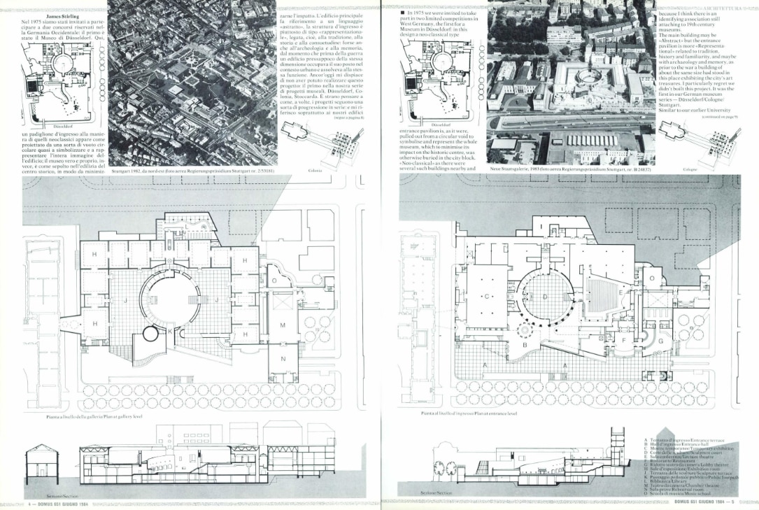 La Neue Staatsgalerie di Stoccarda raccontata a Domus da James Stirling ...