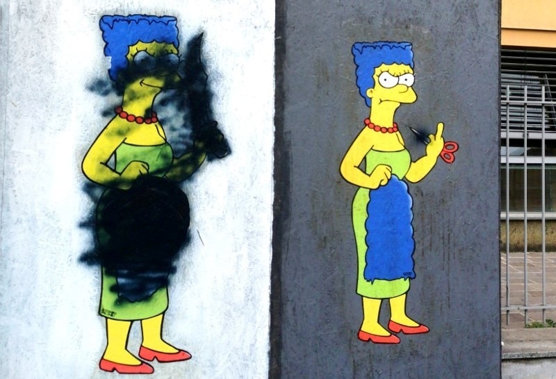 Il caso del murale di Marge Simpson a favore delle proteste in Iran - Domus