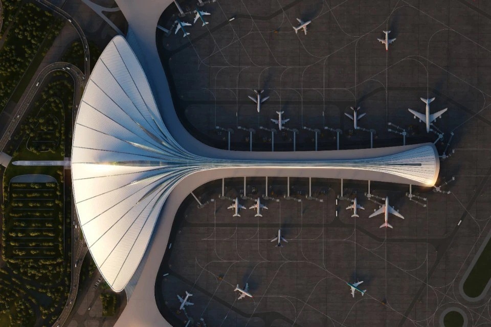 Il nuovo terminal a forma di piuma progettato da MAD per l’aeroporto di Changchun - Domus