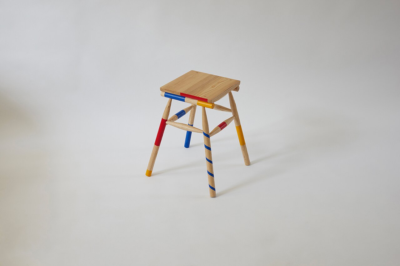 The collection by Rio Kobayashi is made of turned ash poles with ...