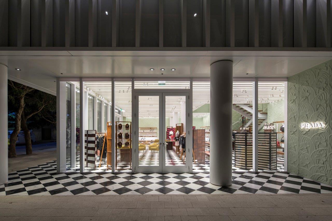 The new Prada showroom in Miami features Art Déco and Brazilian furniture